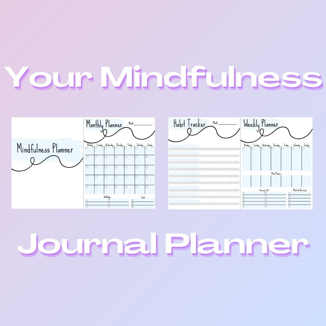 Mindfulness Printable Journal Planner Monthly, Weekly, Daily Habit ...
