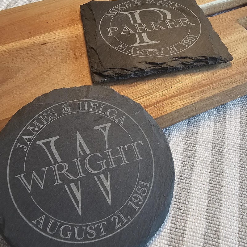 Engraved Slate Table Mat - Etsy