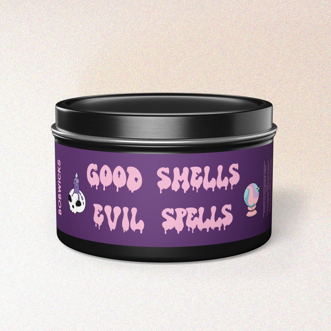 Good Smells Evil Spells Candle 8 Oz Soy Wax Tin Candle in Black Gift ...