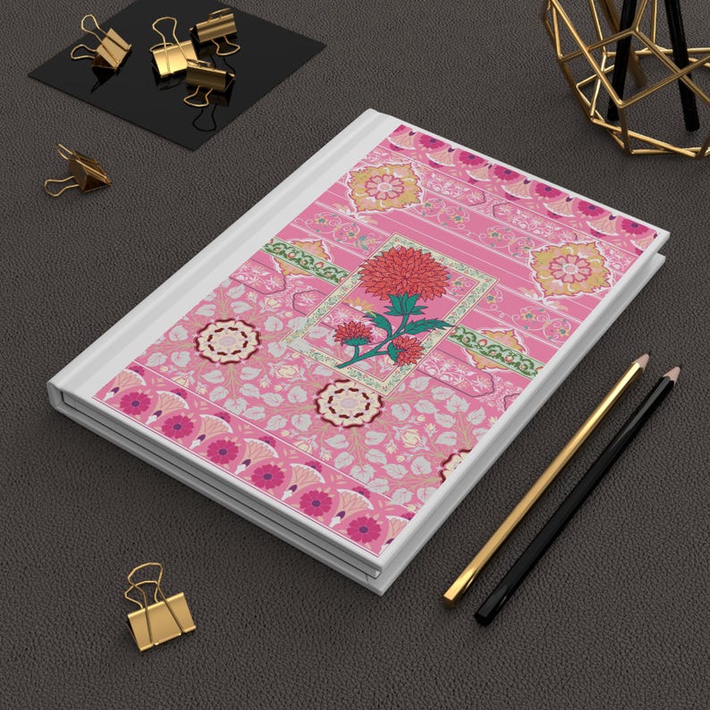 Mughal Motifs Hardcover Journal, South Asian Inspired Notebook, Ethnic ...