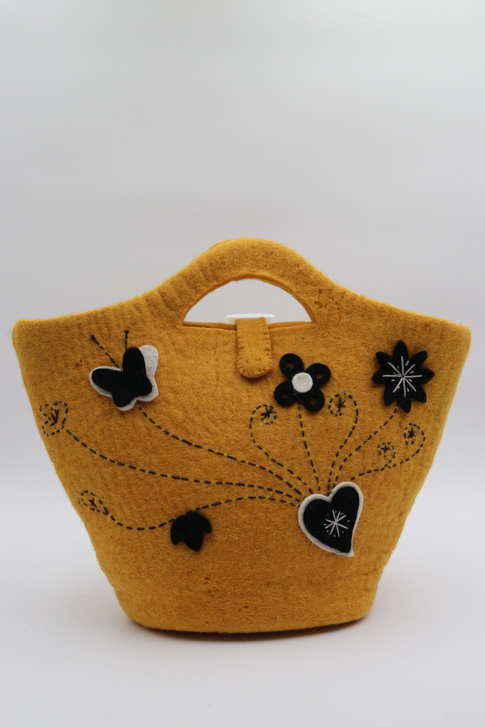 Handmade Felt Tote Bag With Elegant Classical Design | Inner Cotton ...