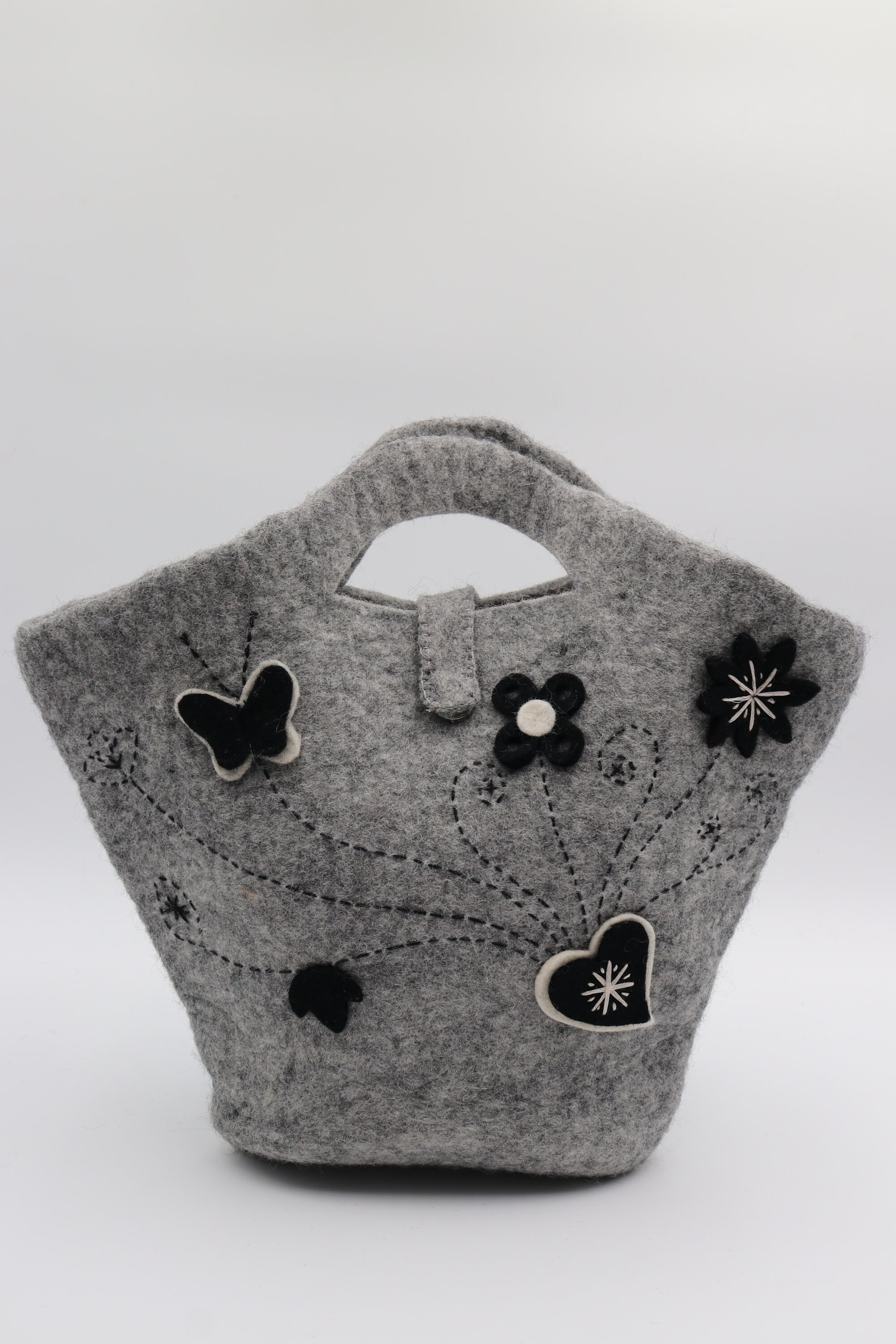 Handmade Felt Tote Bag With Elegant Classical Design | Inner Cotton ...