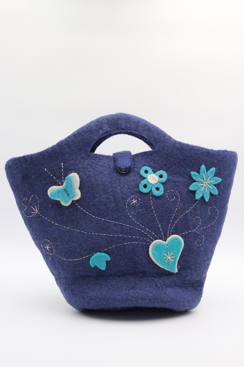 Handmade Felt Tote Bag With Elegant Classical Design | Inner Cotton ...