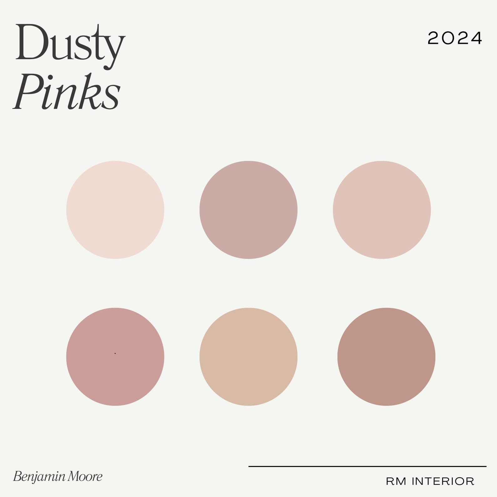 2024 Dusty Pinks Paint Colour Palette | Benjamin Moore, Interior Design ...