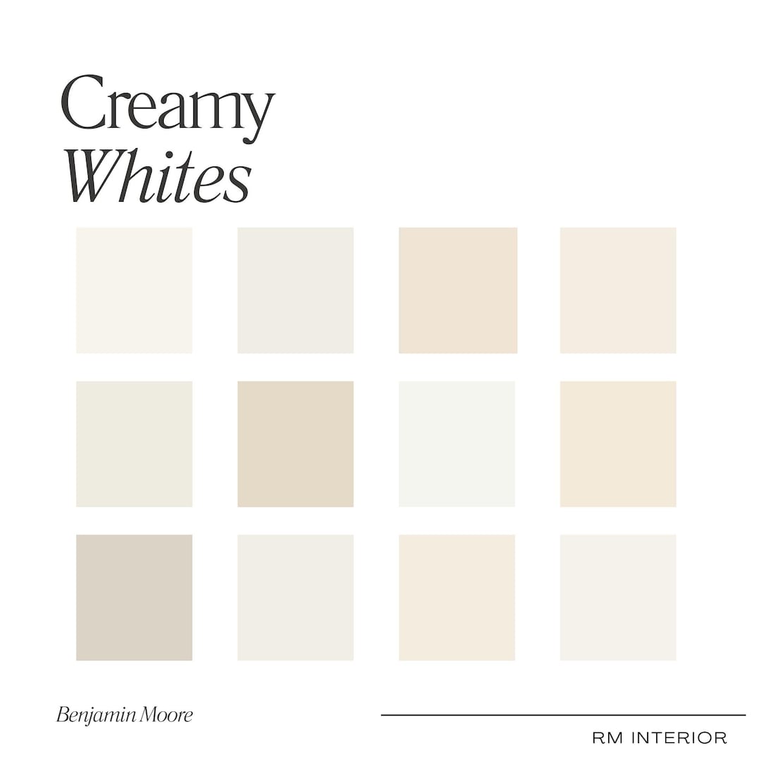 Creamy Whites Paint Color Palette | 12 Curated Benjamin Moore Colors ...