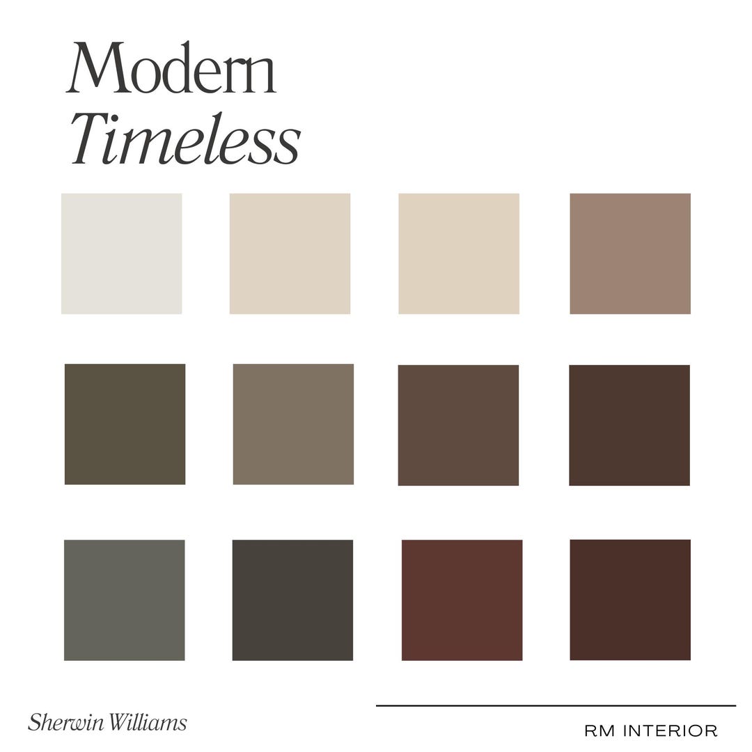 Modern Timeless Paint Color Palette | 12 Curated Sherwin-williams ...