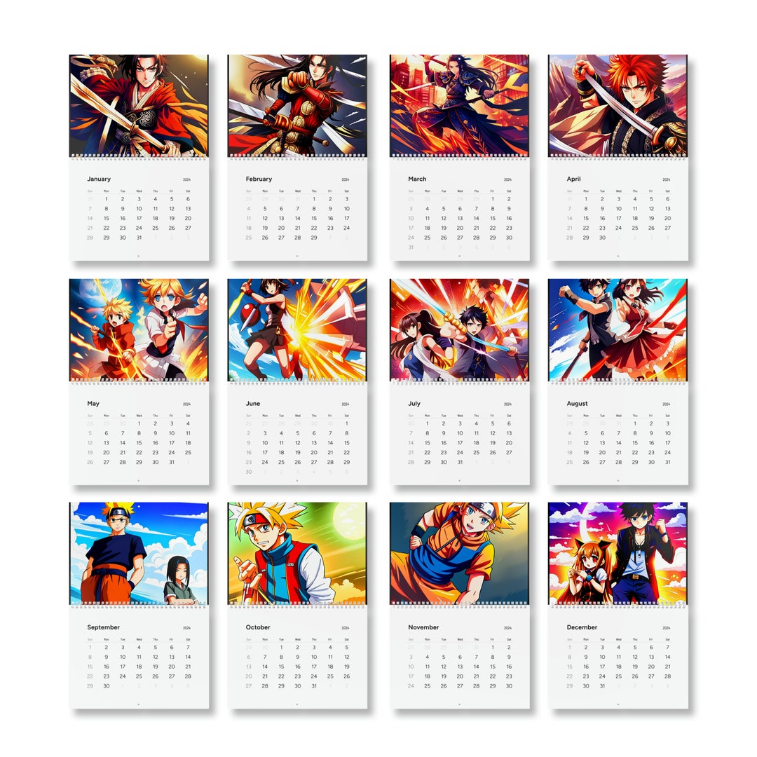 Anime 2024 Calendar 2024 Anime Calendar - Etsy