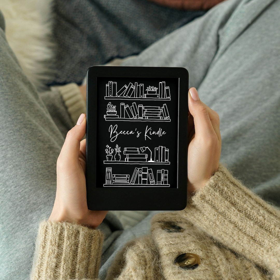 YOUR NAME Bookcase Personalized Kindle Lock Screen, Wallpaper for ...