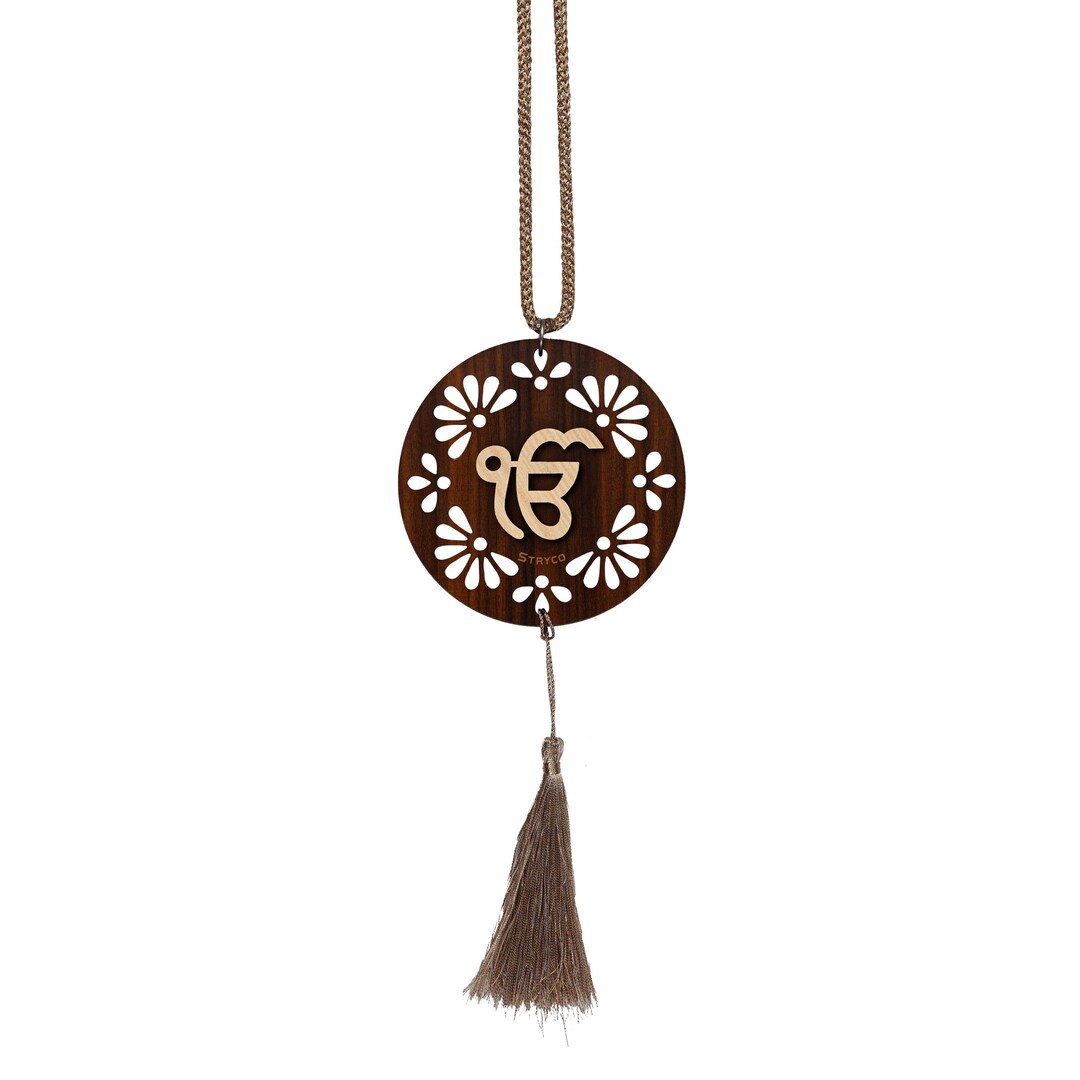 Ik Onkar - Punjabi Sikh Car Hanging - Wooden Car Hanging - Sikh Car ...