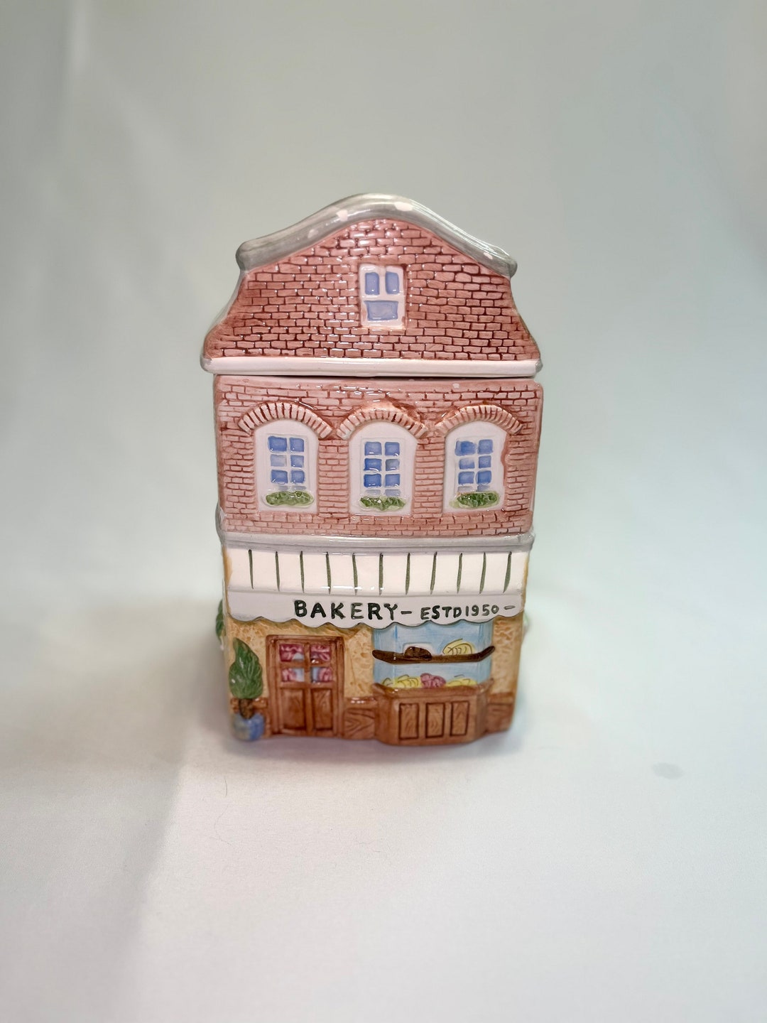 Vintage 1995 Cardinal Inc. Porcelain Bakery Cookie Jar Est. 1950 - Etsy