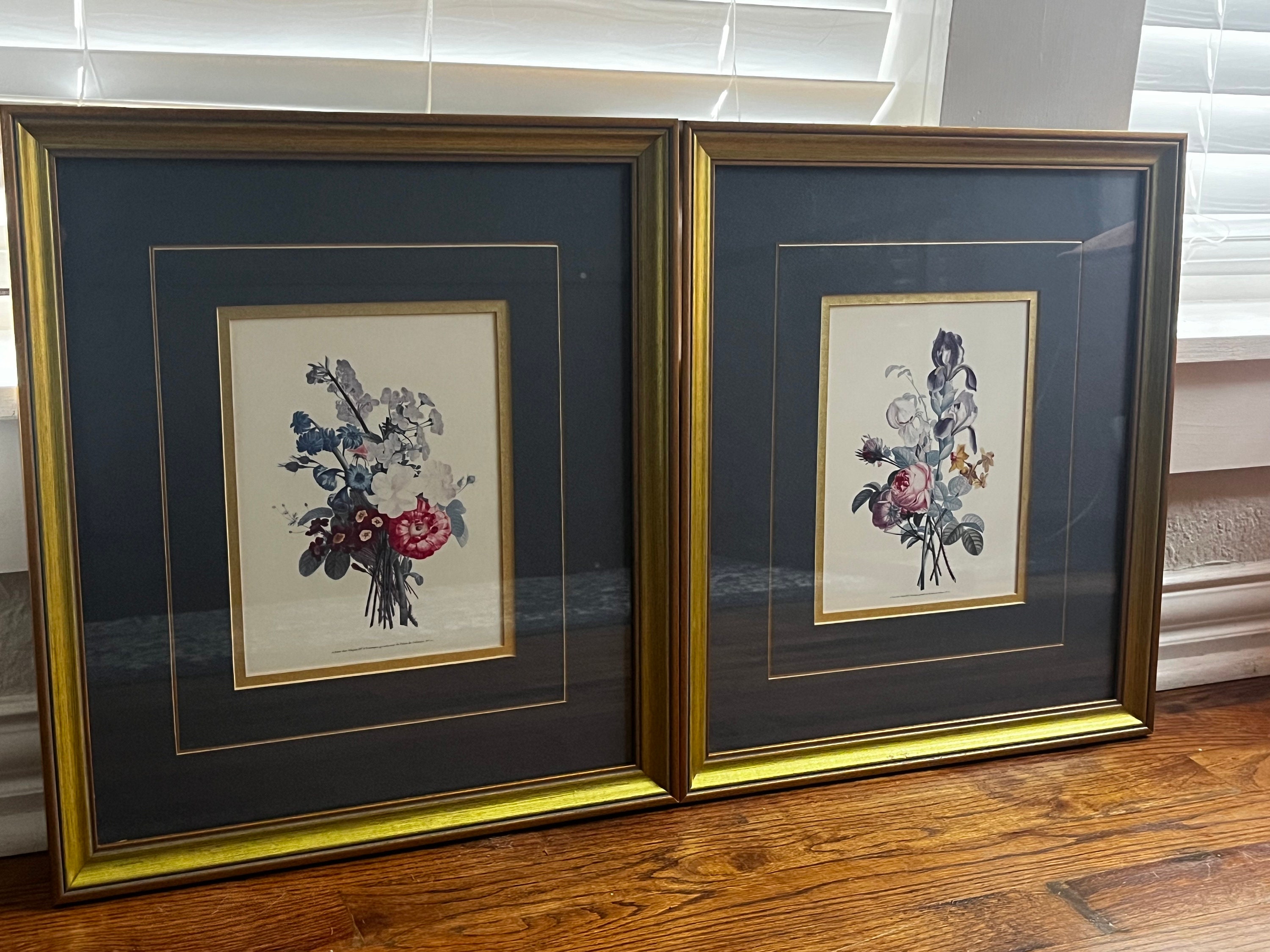 RARE Vintage Jean Louis Prevost Prints Set of 2 iris Roses and ...