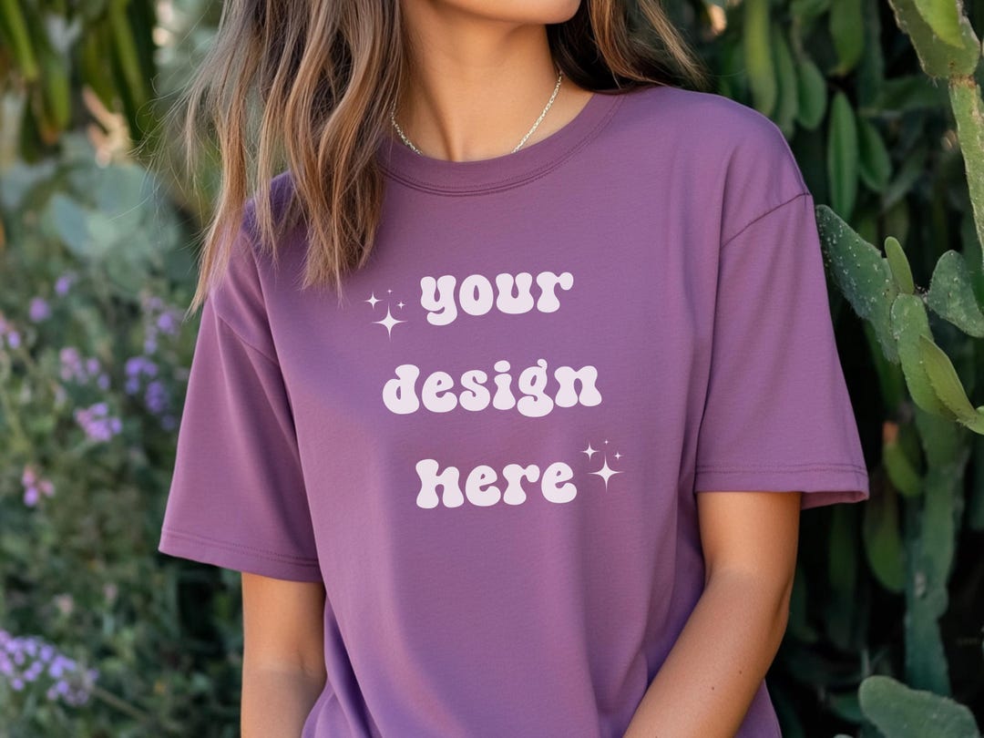 Berry Comfort Colors 1717 T-shirt Mockup | Over-size Shirt Mockup ...