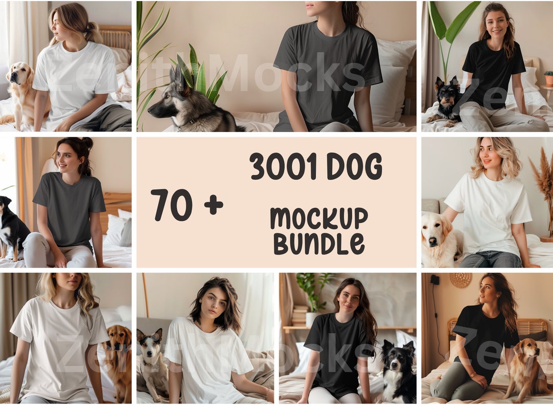 Bella 3001 Dog Mockup Bundle | Dog Shirt Mock up | 3001 Bundle | Mockup ...