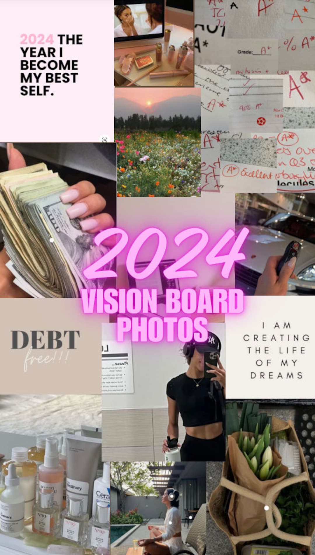 IT Girl Vision Board Bundle With 100 Printable Photos, Vision Board 25 ...