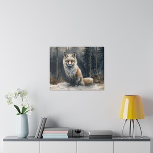 Watercolor Fox Canvas Print, Woodland Nature Forest Illustration ...