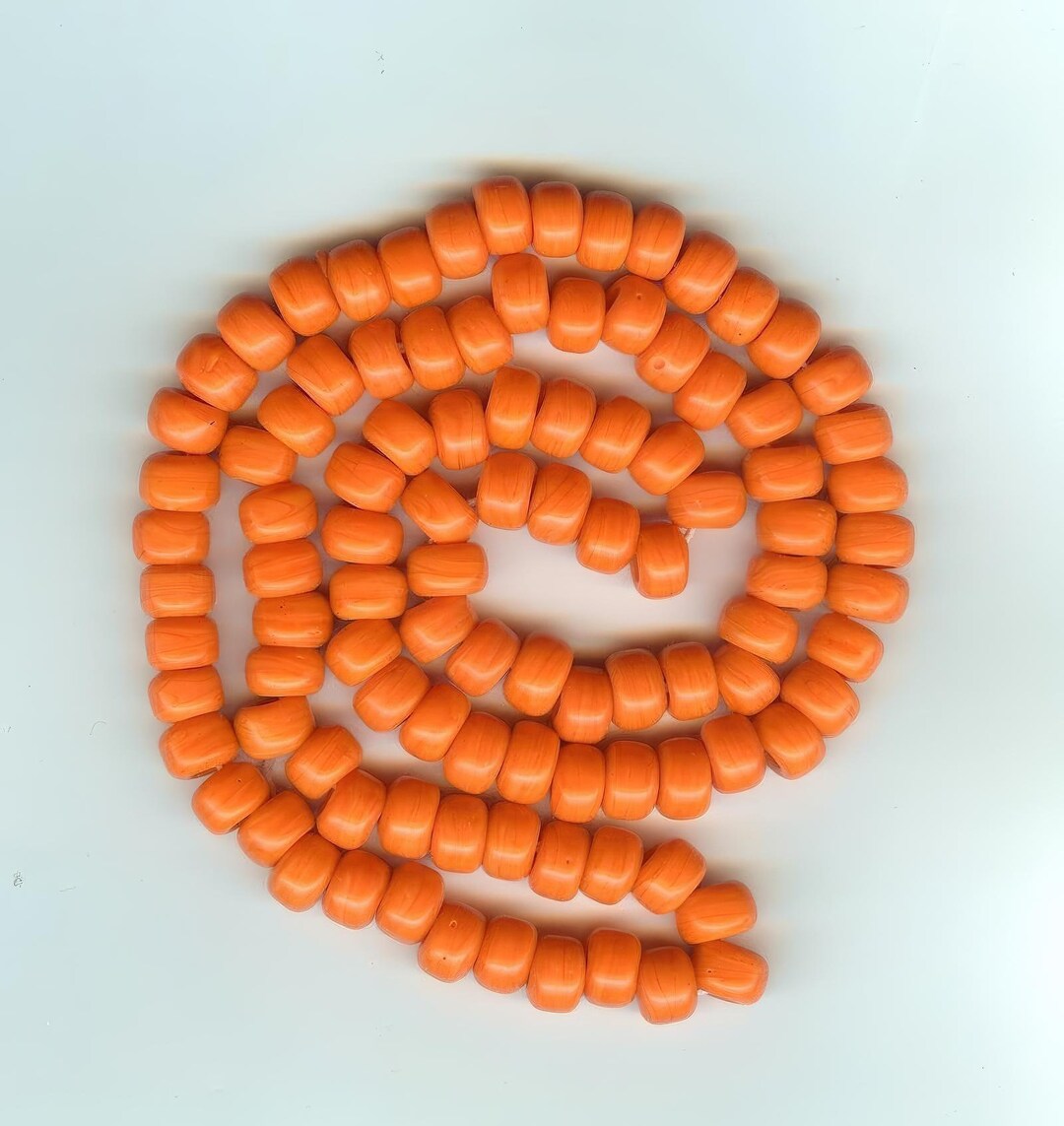 Orange Opaque Glass Crow Beads, 9 Mm Opaque, Strand of 100, Roller ...