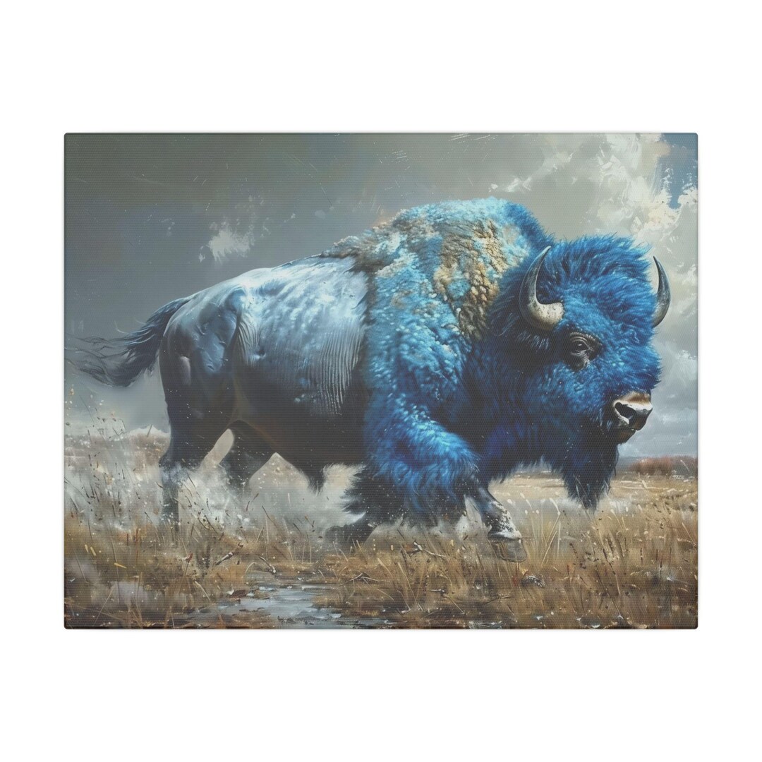 Charging Bison Matte Canvas Print, Buffalo Lovers Wall Art, 6 Sizes - Etsy