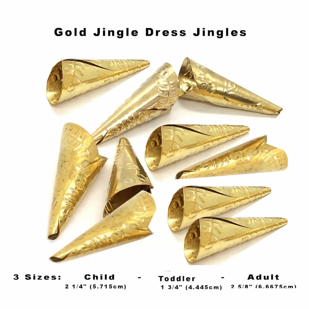 Gold Jingle Cones in 3 Sizes for Jingle Dresses, Great for Sewing ...