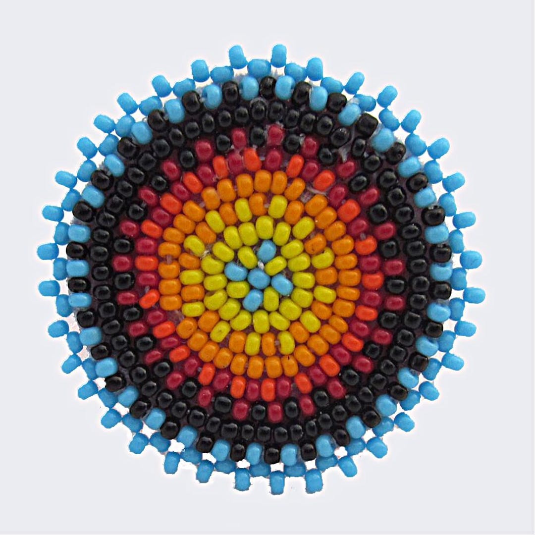 Sunburst Beaded Patch, 1.5 Inch Seed Bead Rosette, Hand Beaded ...