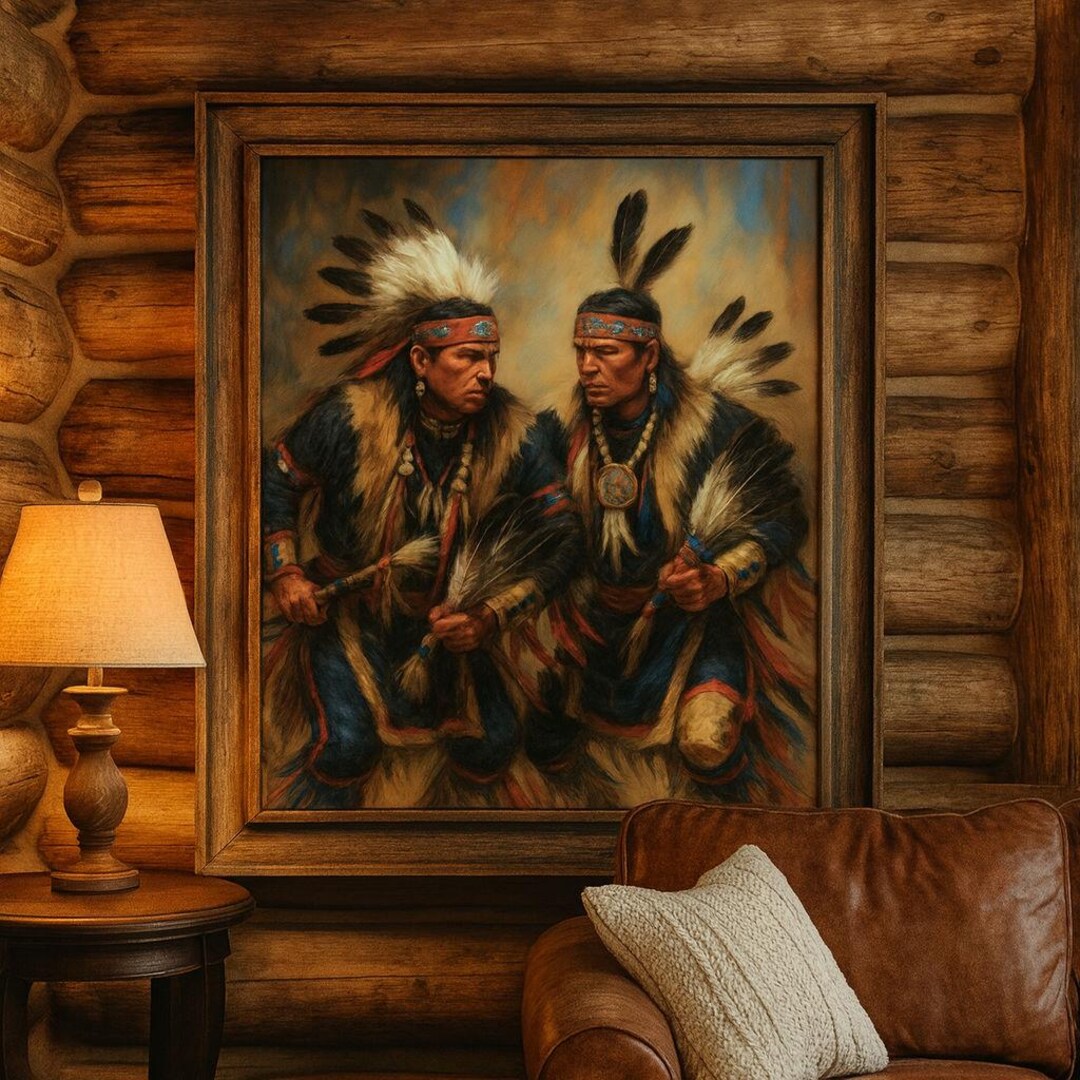 Native American Warriors Canvas Print: Tribal Honor Artwork, Brothers ...