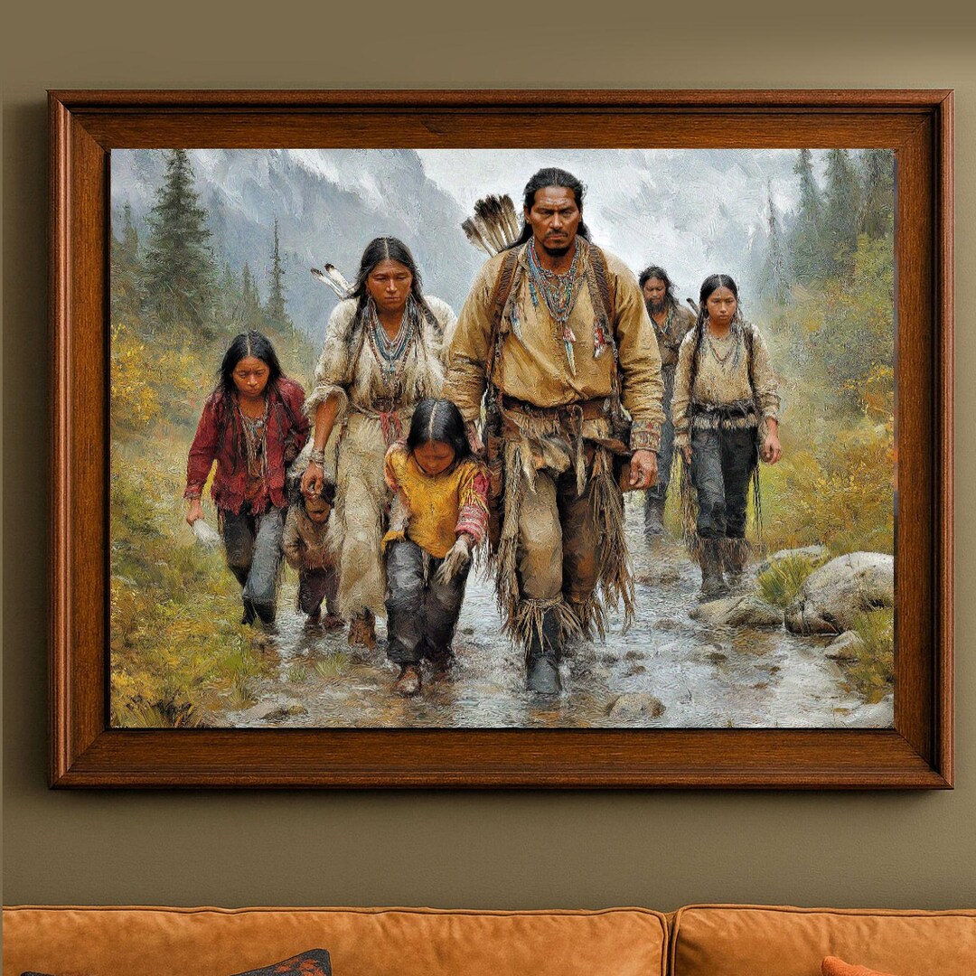 Native American Canvas Print, Long Walk Art Print, Boho Home Decor - Etsy