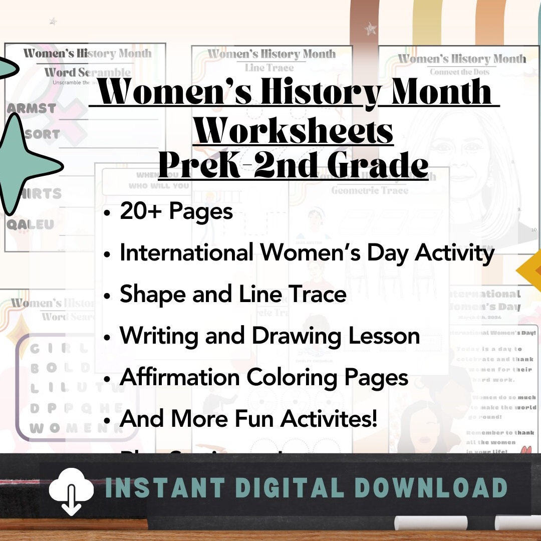 Women's History Month Workbook, Prek - 1st Grade, Empower Young Minds ...