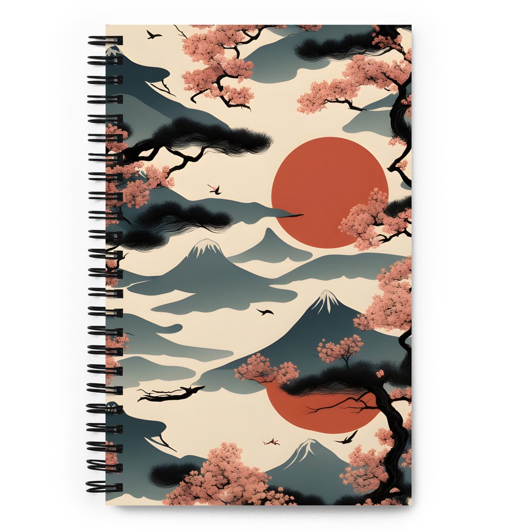 Japanese Spiral Notebook Nihon Series Pink Sky - Etsy