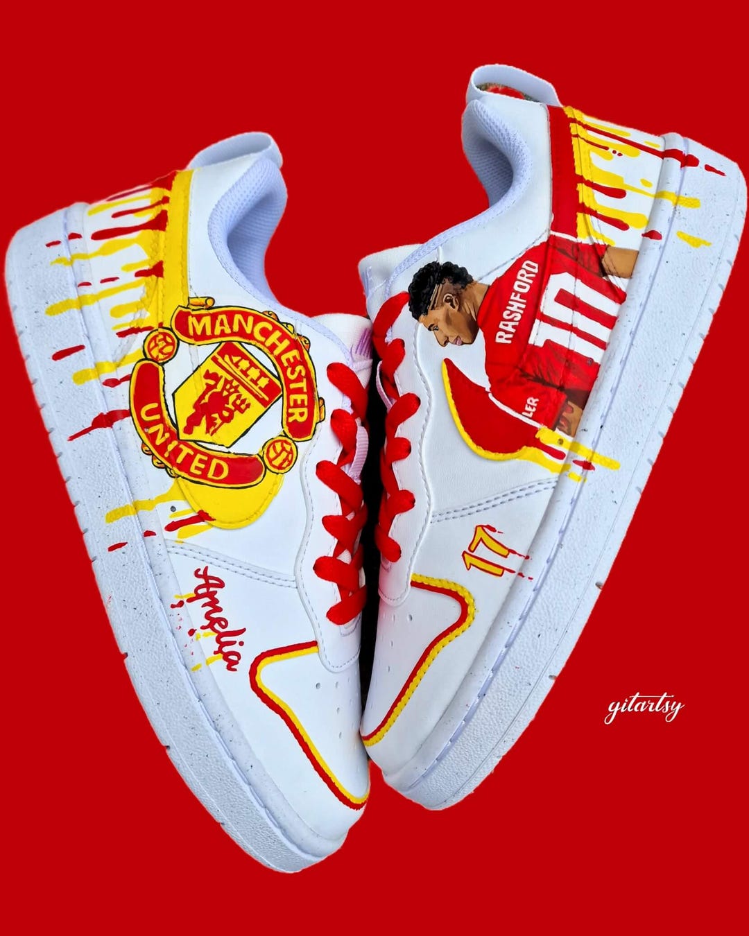 Custom Hand-painted AF1 Shoes for Football Fans Arsenal, Liverpool, Man ...