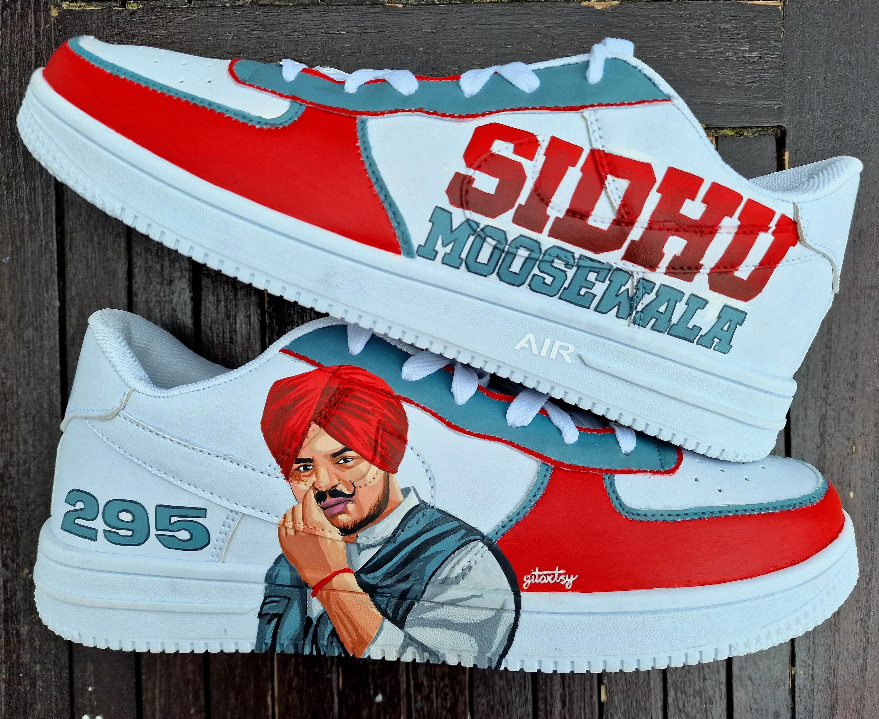 Custom Punjabi Singer Tribute Shoes – Hand-painted Sidhu Moosewala ...