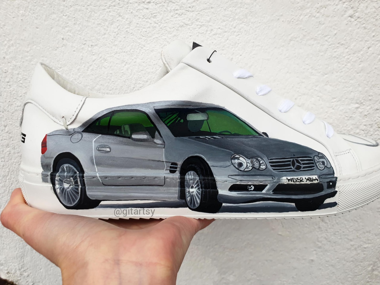 Custom Nike AF1 Sneakers With Realistic Hand-painted Cars – Mercedes ...