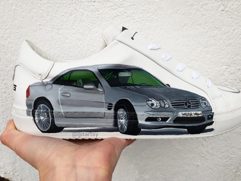 Custom Nike AF1 Sneakers With Realistic Hand-painted Cars – Mercedes ...