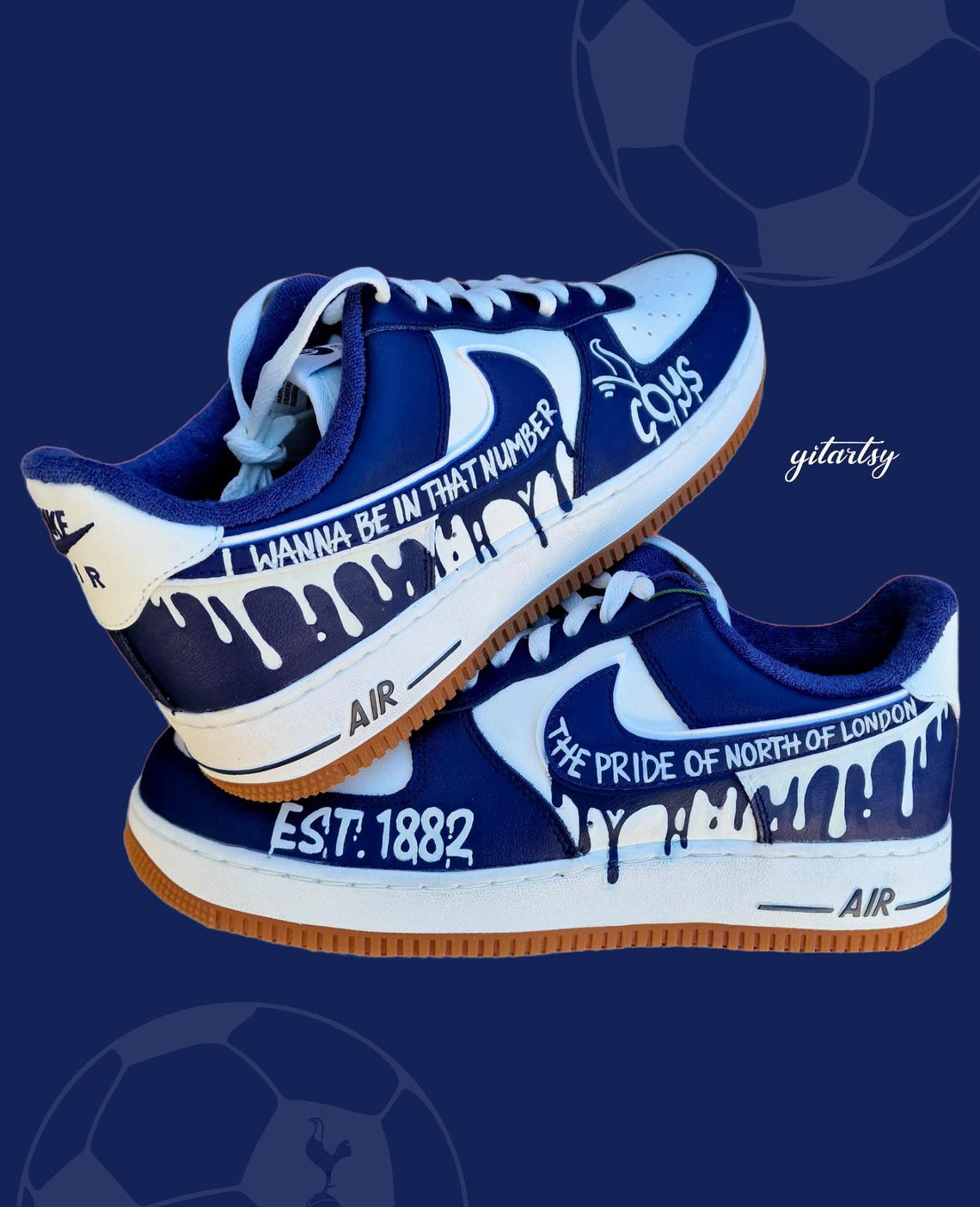 Tottenham Hotspur FC Custom Hand-painted Nike Sneakers, Spurs Football ...