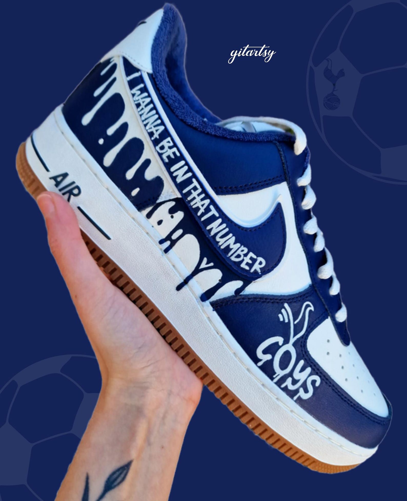 Tottenham Hotspur FC Custom Hand-painted Nike Sneakers, Spurs Football ...