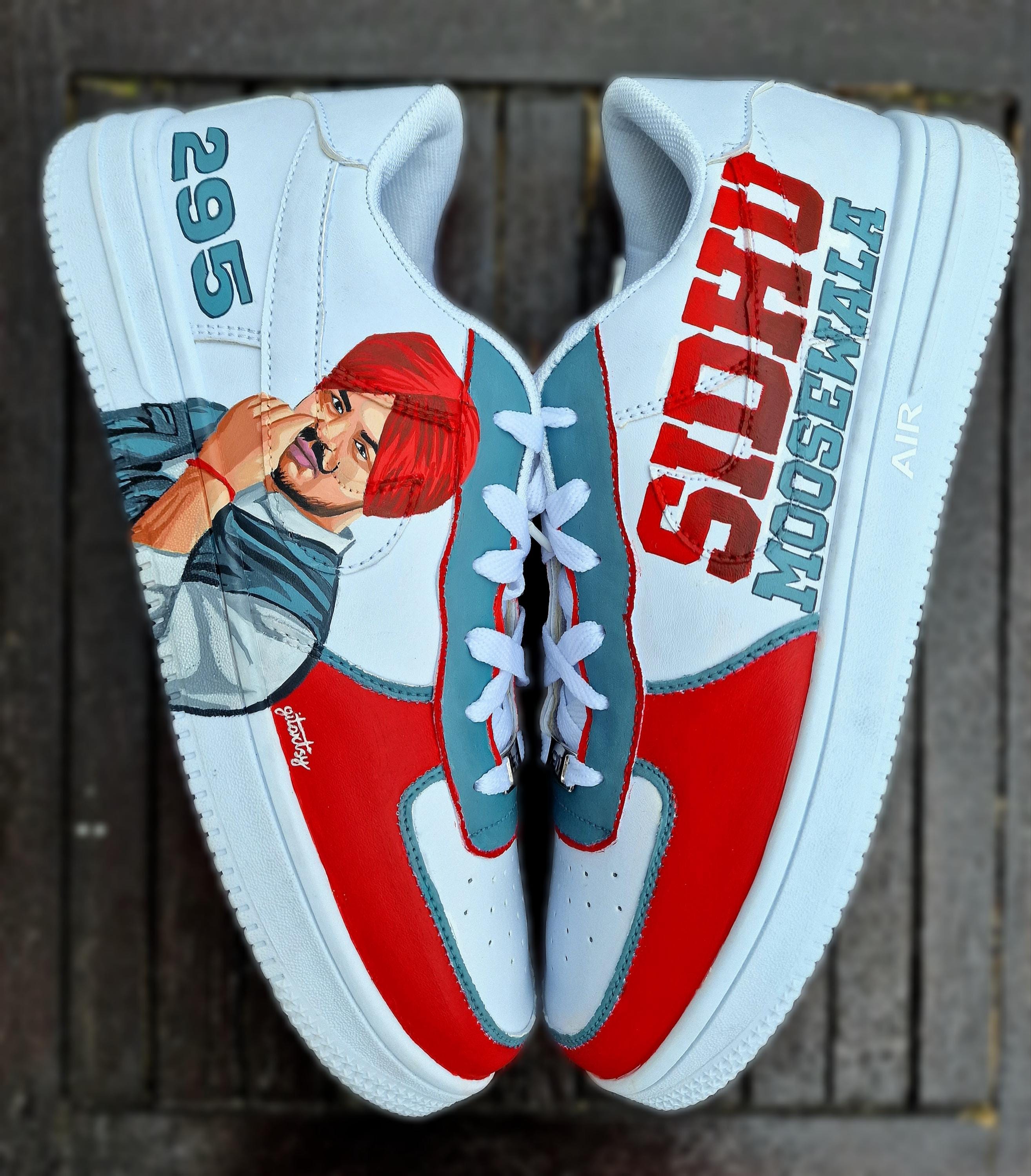 Custom Punjabi Singer Tribute Shoes – Hand-painted Sidhu Moosewala ...