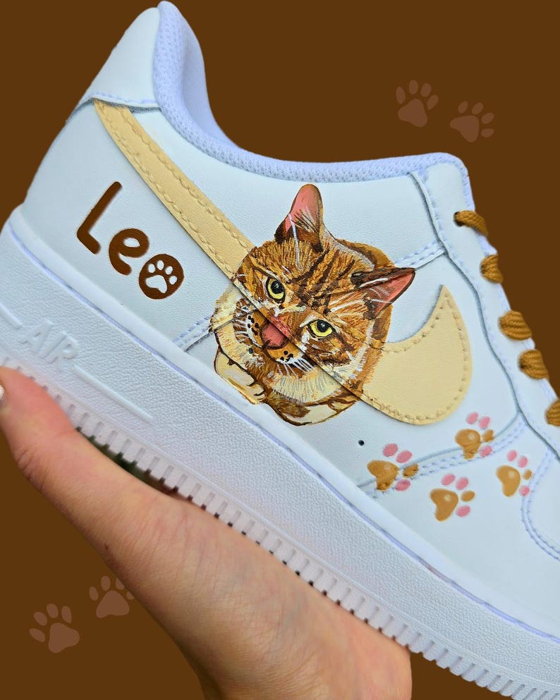 Custom Hand-painted Nike Air Force 1 Shoes With Realistic Pet Portraits ...