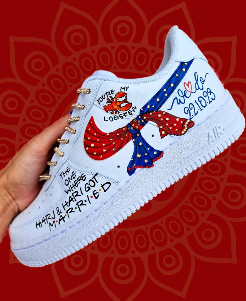 Custom Indian Bridal Sneakers | Hand-painted Nike AF1 Wedding Shoes ...