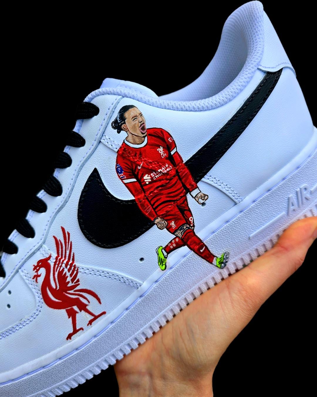 Hand-painted Custom Nike AF1 Sneakers | Liverpool FC Darwin Nunez Shoes ...