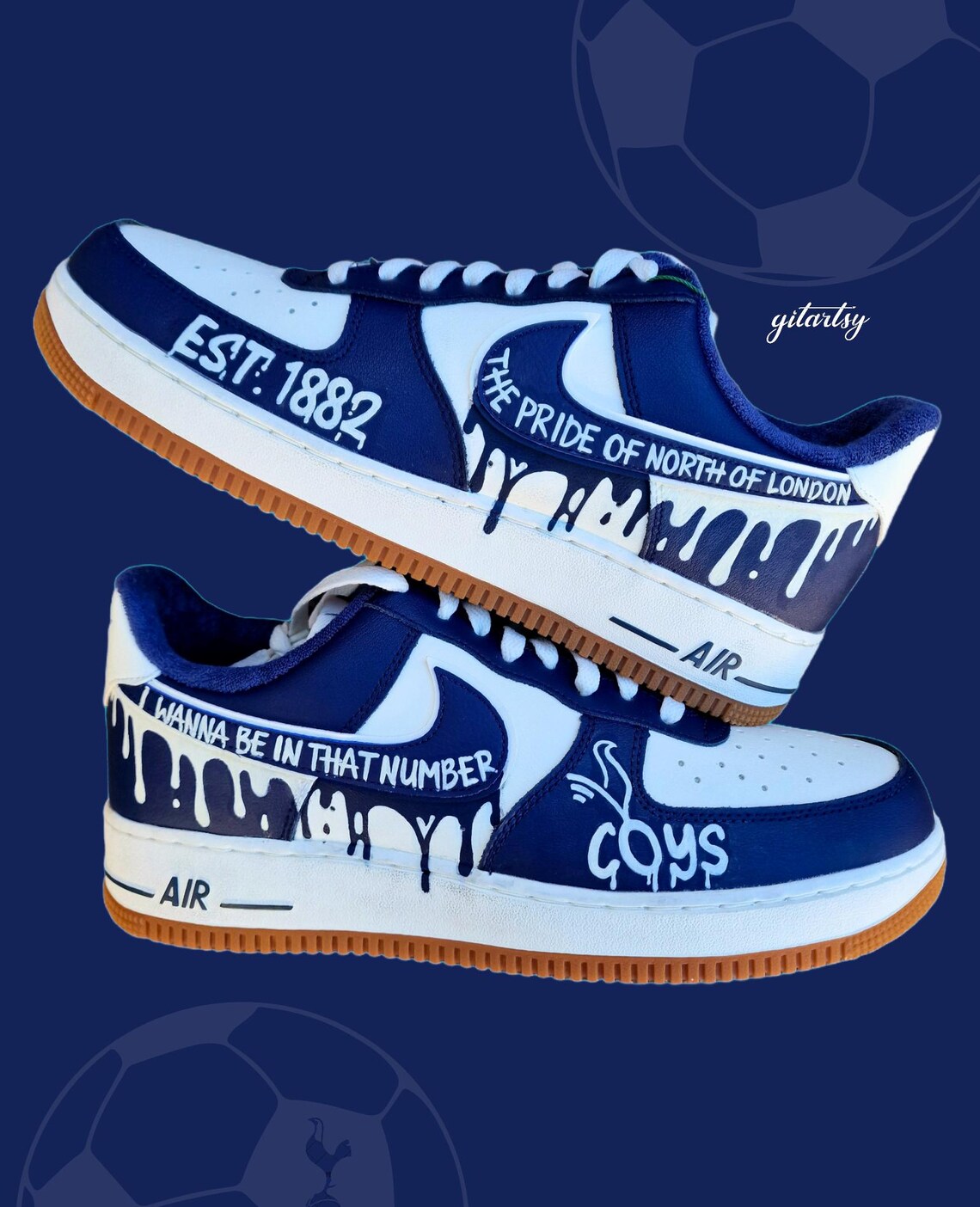 Tottenham Hotspur FC Custom Hand-painted Nike Sneakers, Spurs Football ...
