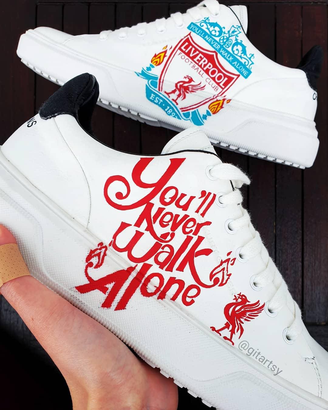 Custom Hand-painted Sneakers | Football Themed Shoes | Personalized ...
