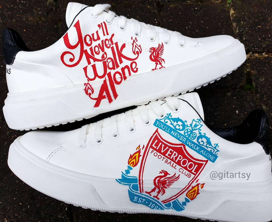 Custom Hand-painted Sneakers | Football Themed Shoes | Personalized ...