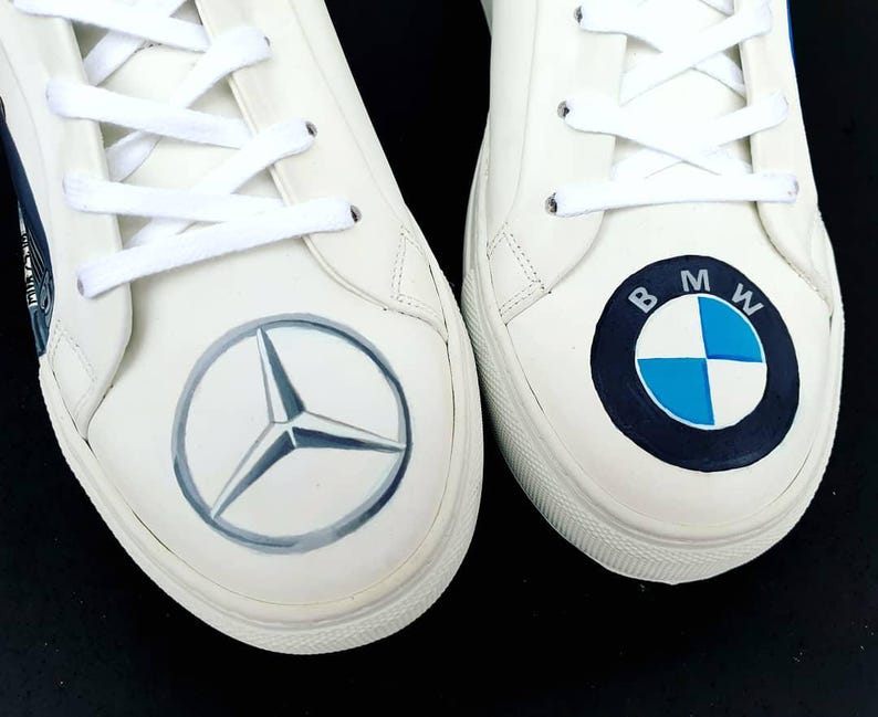 Custom Nike AF1 Sneakers With Realistic Hand-painted Cars – Mercedes ...