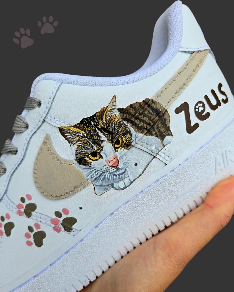 Custom Hand-painted Nike Air Force 1 Shoes With Realistic Pet Portraits ...