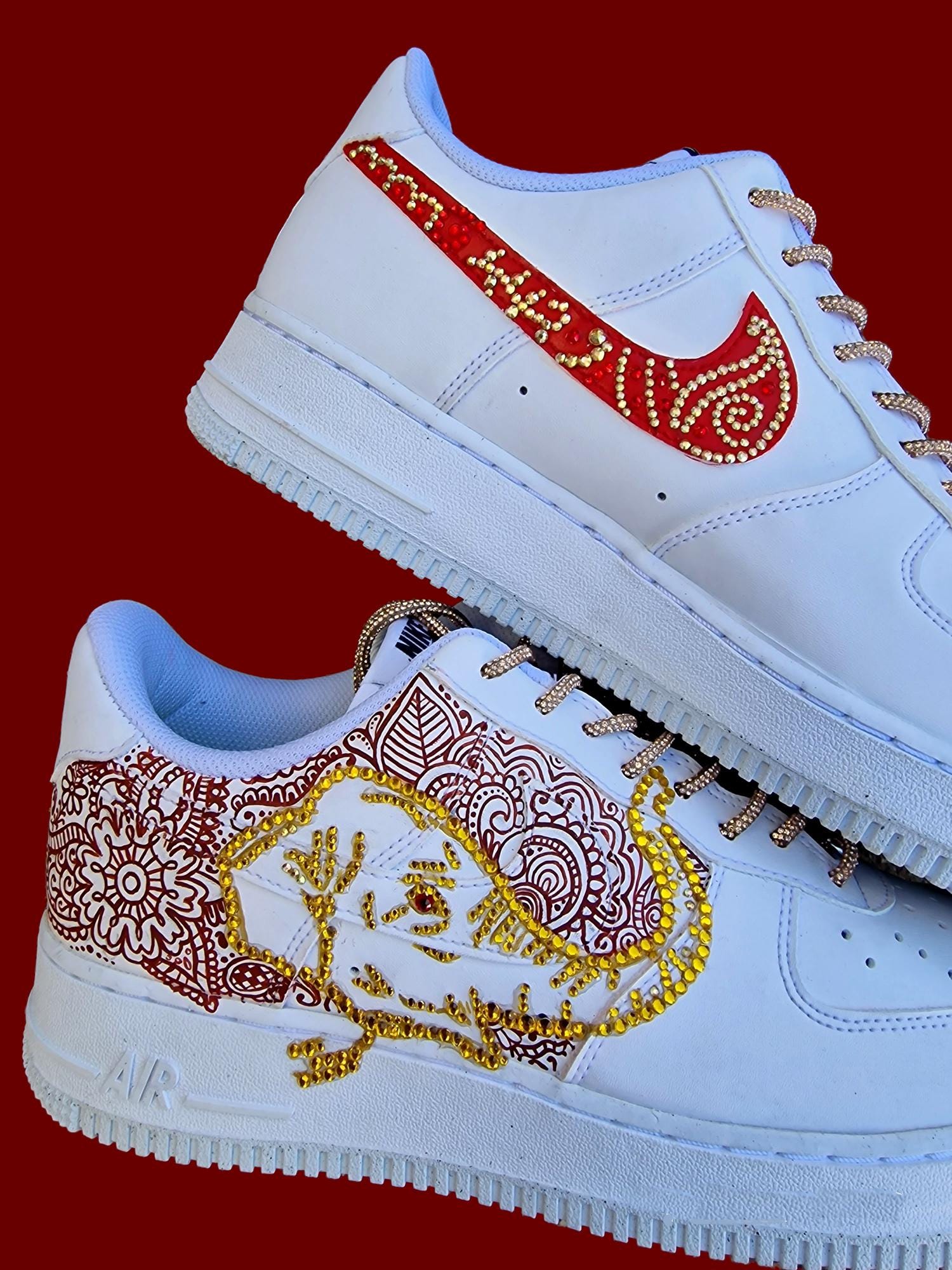 Custom Bridal AF1 Shoes | Hand-painted Realistic Wedding Couple ...