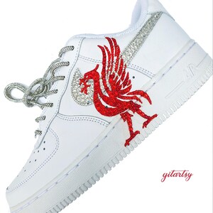 Custom Hand-painted Nike AF1 Sneakers With Crystals | Football Themed ...