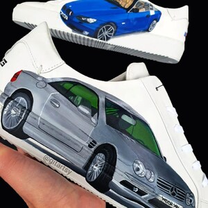 Custom Nike AF1 Sneakers With Realistic Hand-painted Cars – Mercedes ...