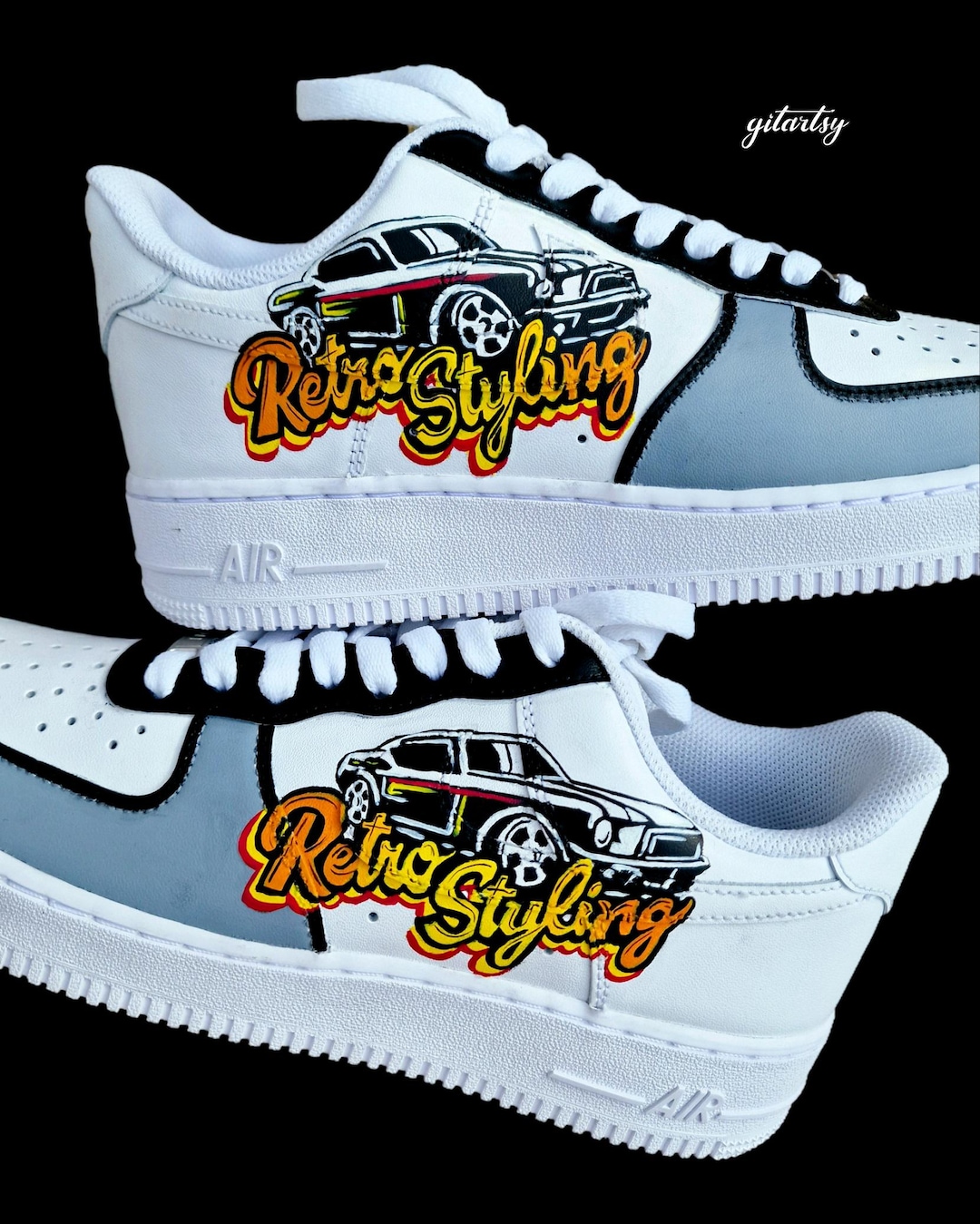 Custom Nike AF1 Sneakers With Realistic Hand-painted Cars – Lamborghini ...