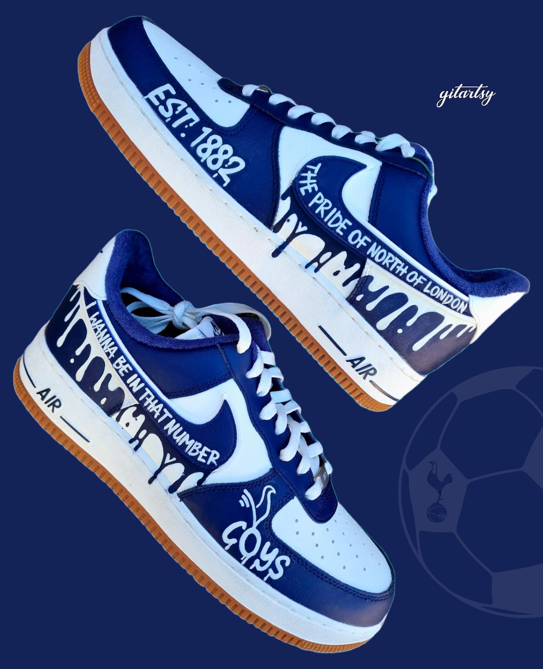 Tottenham Hotspur FC Custom Hand-painted Nike Sneakers, Spurs Football ...