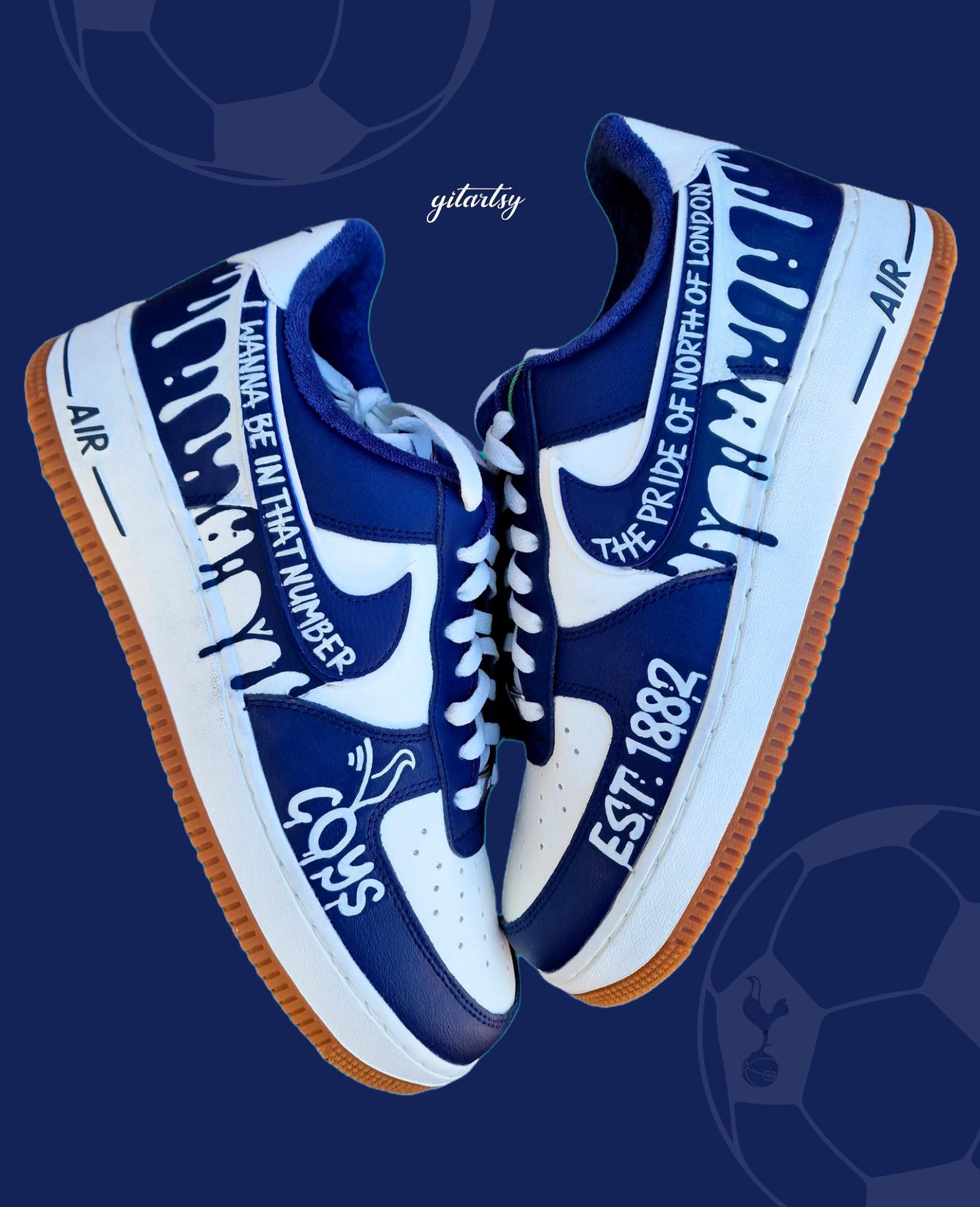 Tottenham Hotspur FC Custom Hand-painted Nike Sneakers, Spurs Football ...