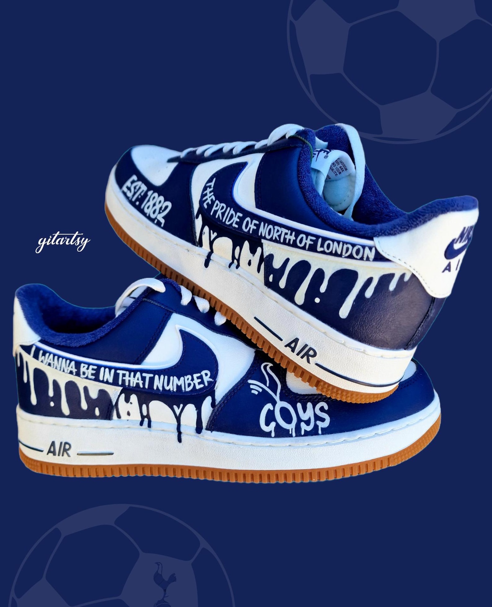 Tottenham Hotspur FC Custom Hand-painted Nike Sneakers, Spurs Football ...