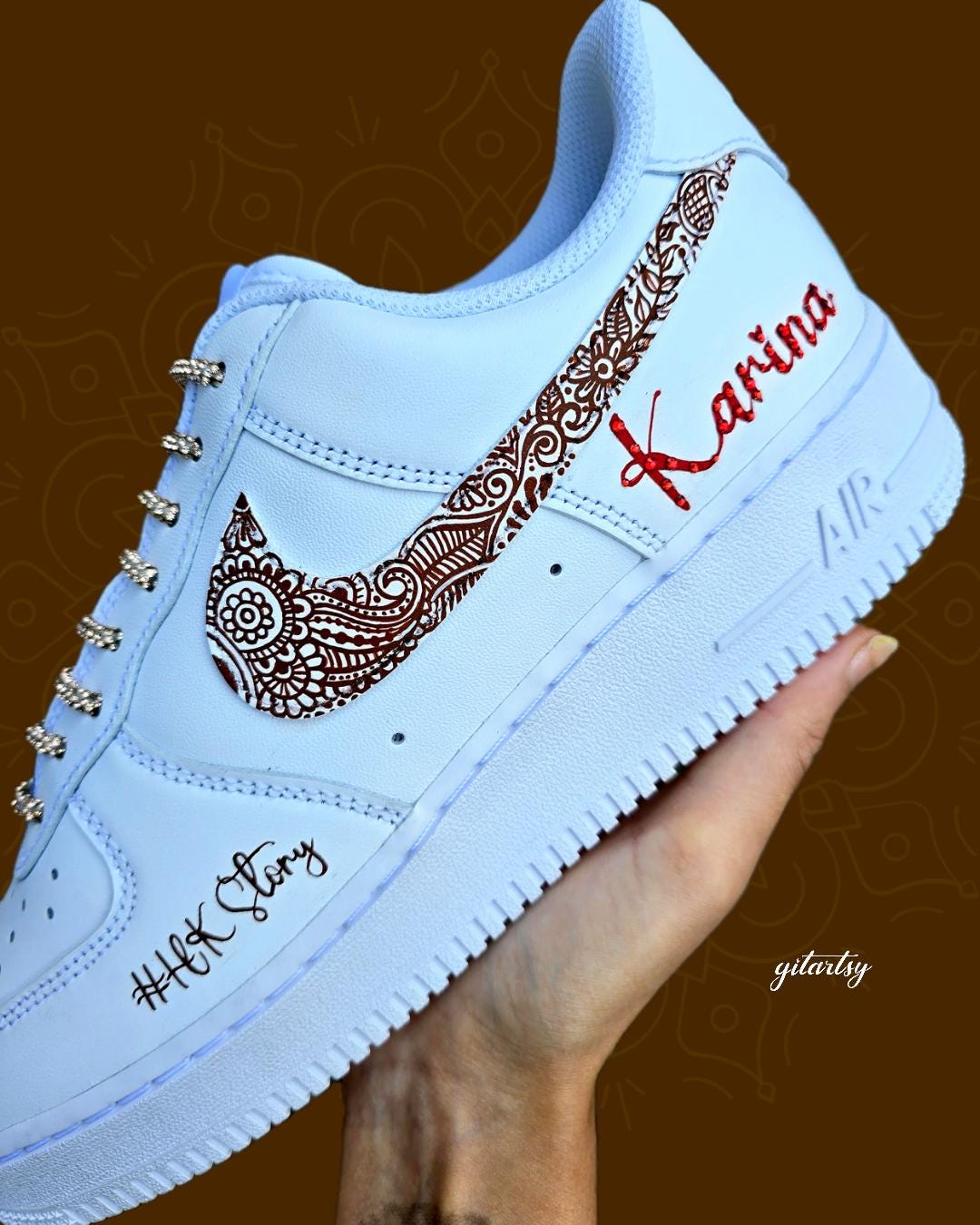 Custom Indian Bridal Sneakers Hand-painted Wedding Shoes for Indian ...